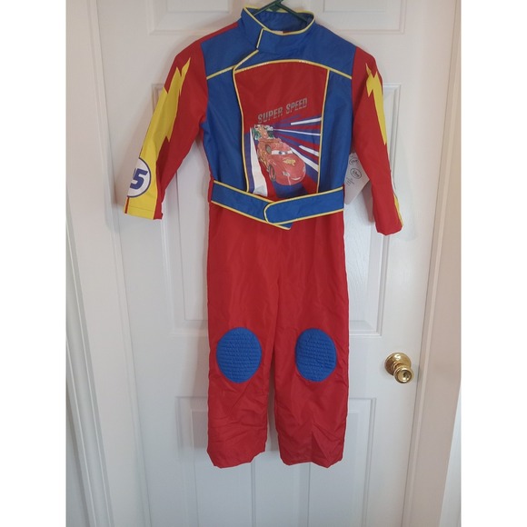 Disney | Costumes | Disney Cars Lightning Mcqueen Pit Crew Jumpsuit ...